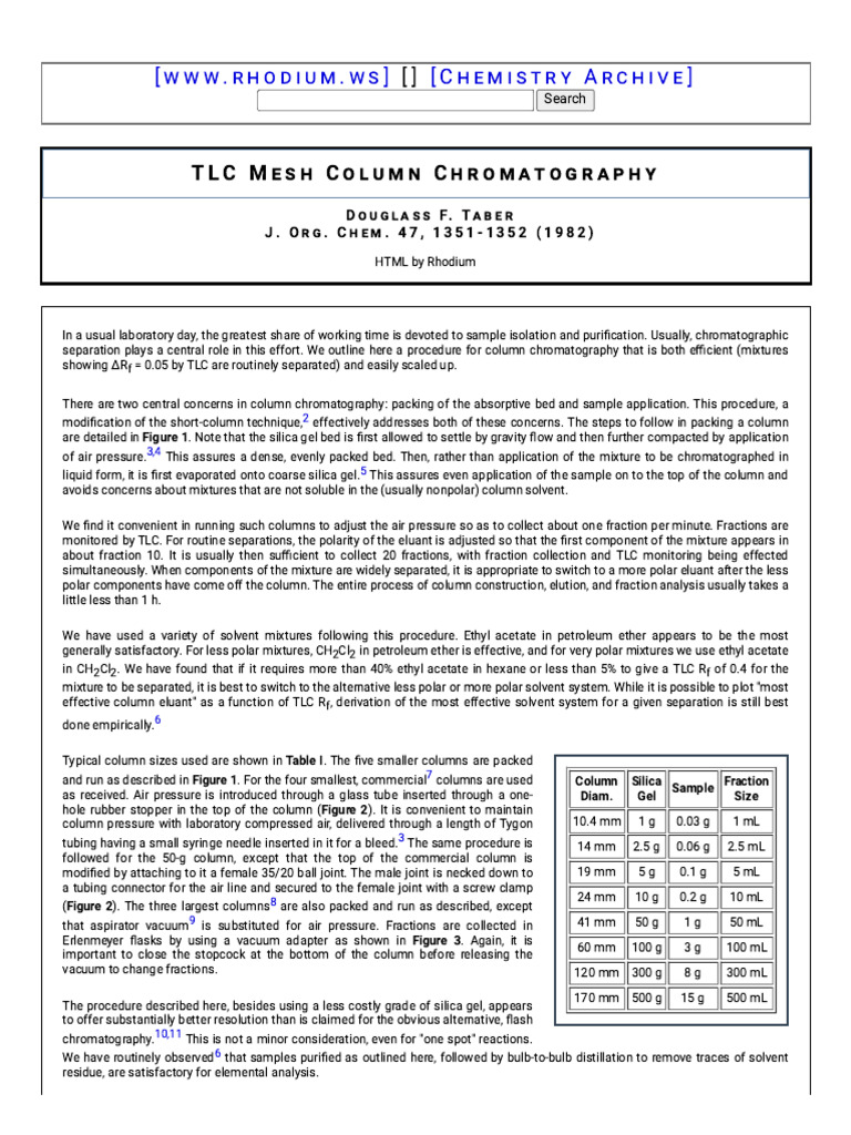 Efficient Column Chromatography Guide | PDF | Thin Layer Chromatography ...