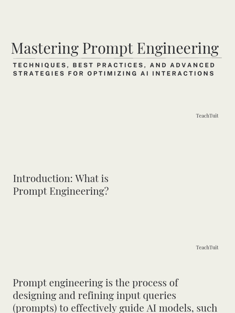 Mastering AI Prompt Engineering Techniques | PDF | Artificial ...