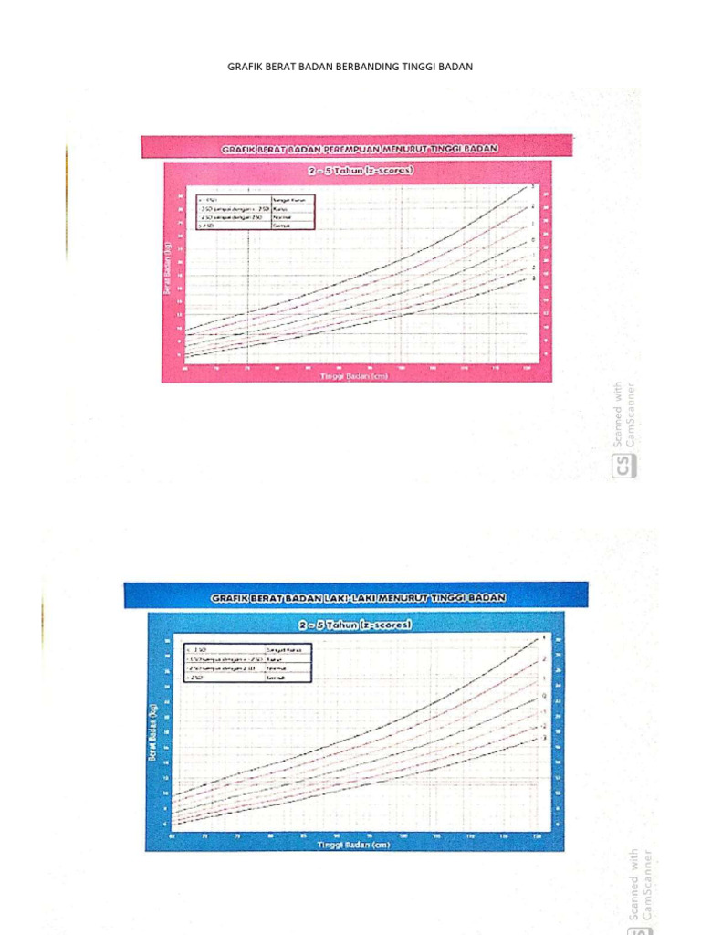 Grafik Berat Badan Berbanding Tinggi Badan | PDF
