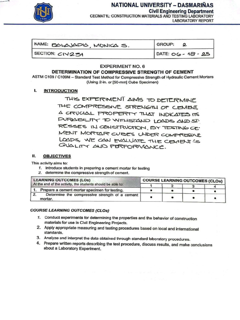 Balajadia Civ231 Exp6 | PDF