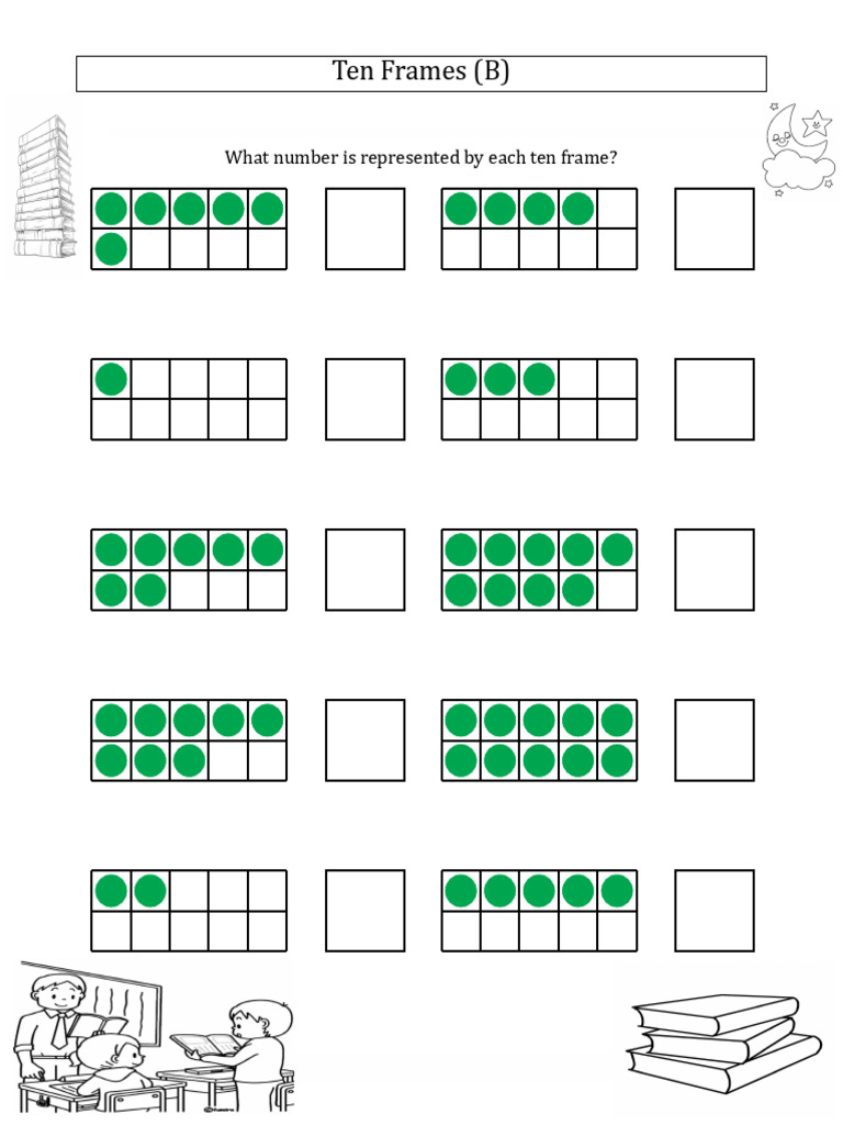 Completed Ten Frames With The Numbers in Random Order (B) | PDF