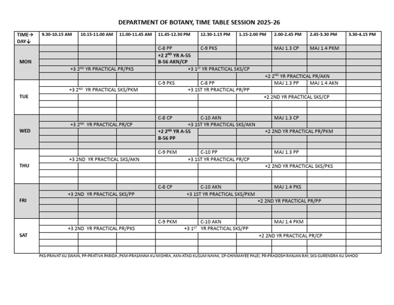 TIME TABLE 2025-26 DT 19.06.2025 | PDF