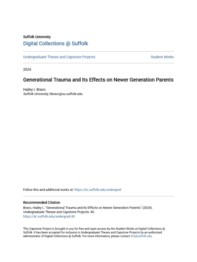 Generational Trauma and Its Effects On Newer Generation Parents | PDF ...