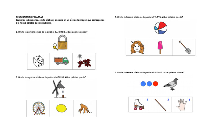 Omision de Silabas - 2NT | PDF