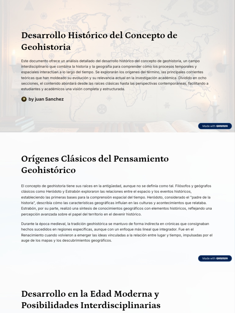 Desarrollo Historico Del Concepto de Geohistoria | PDF | Geografía | Datos