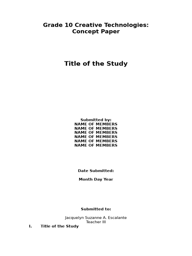 Concept Paper Template For CT | PDF