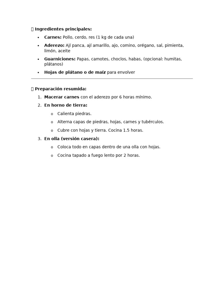 ? Ingredientes Principales | PDF