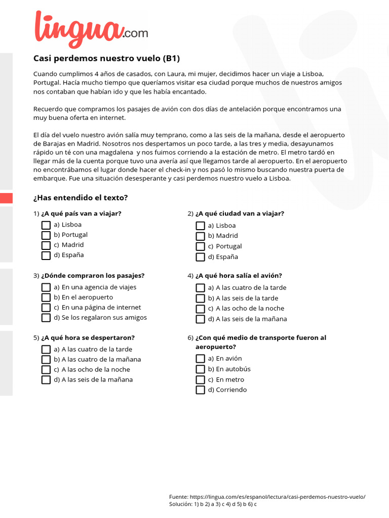 Casi perdemos nuestro vuelo a Lisboa | PDF