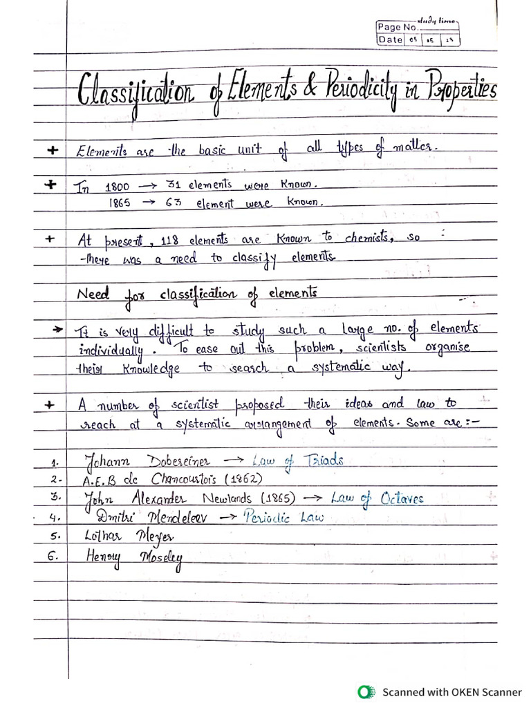 Chapter 3 Classification of Elements A | PDF