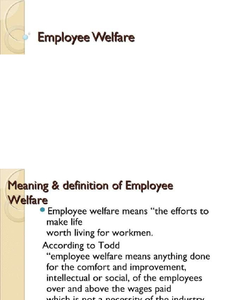 Employee Welfare | PDF