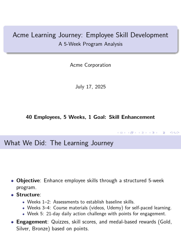 Acme Learning Journey: Employee Skill Development: A 5-Week Program Analysis | PDF | Cognitive ...