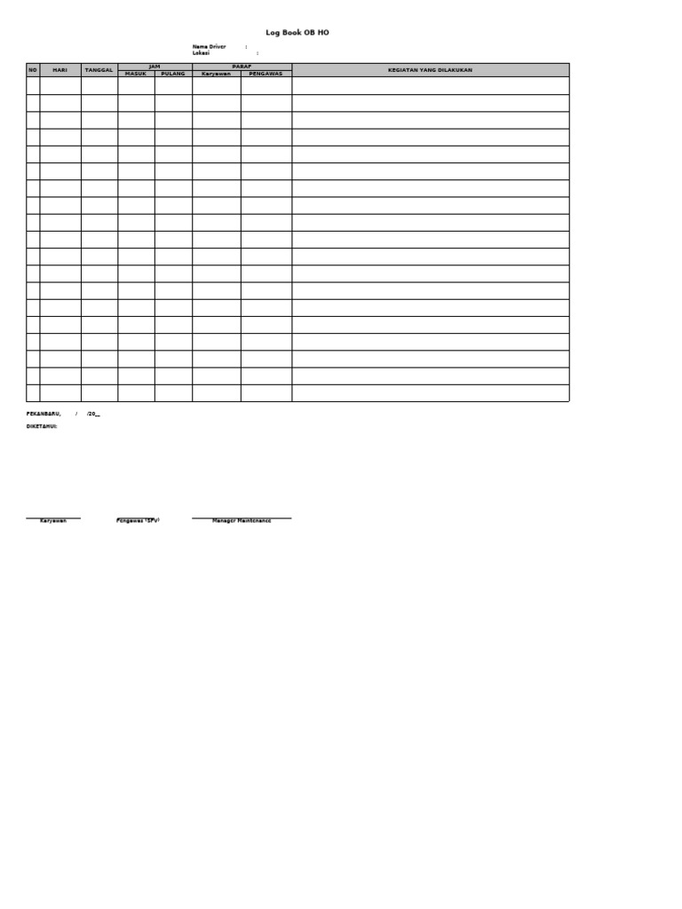 Log Book OB | PDF