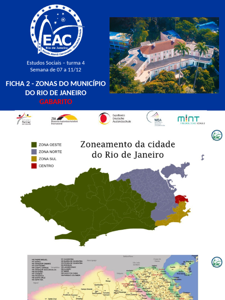 ESO Gabarito Ficha 2 Zonas Do Munic Pio Do RJ | PDF