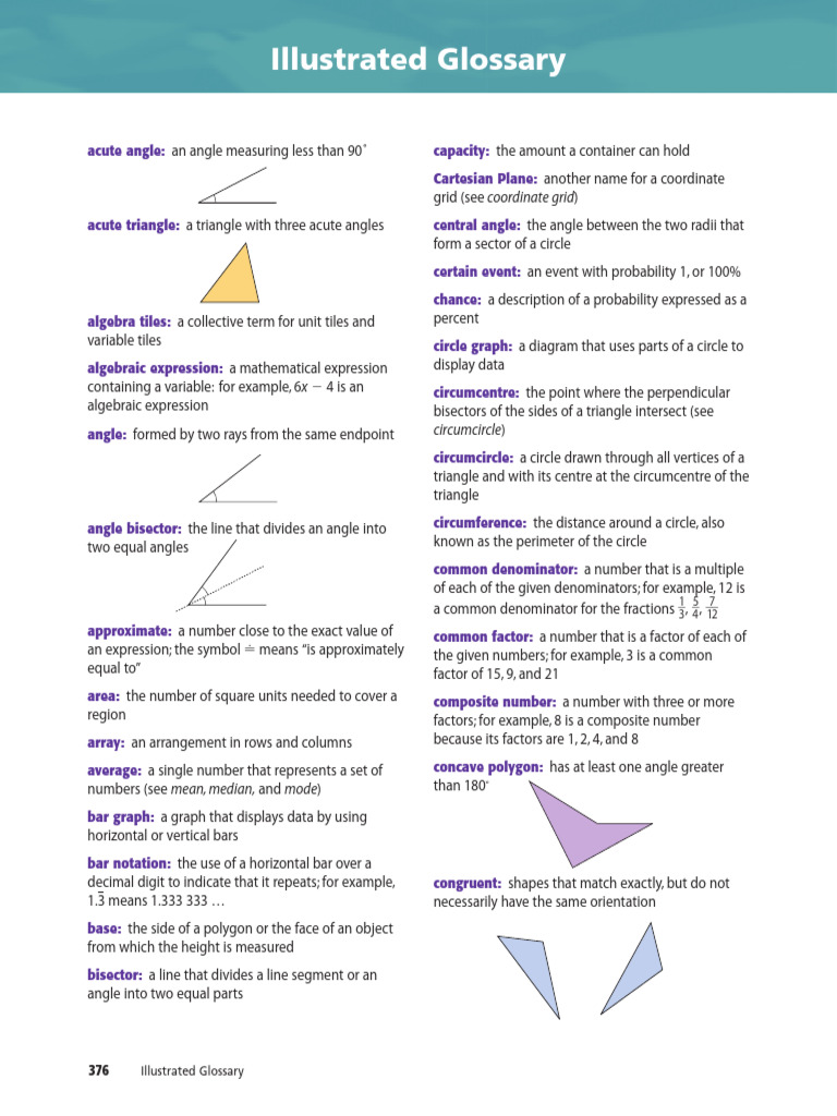 Illustrated Math Glossary Terms | PDF | Rectangle | Triangle