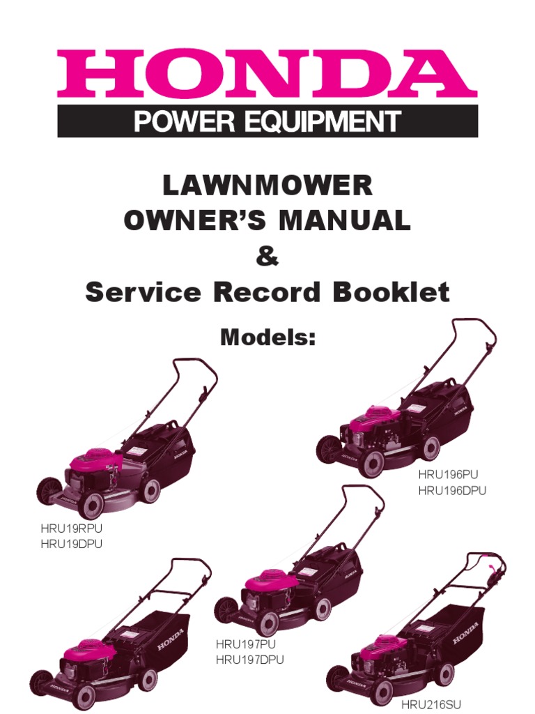 Honda Mower HRU Models Manual Bee Wasp Removal Sydney 0423688352 | PDF ...