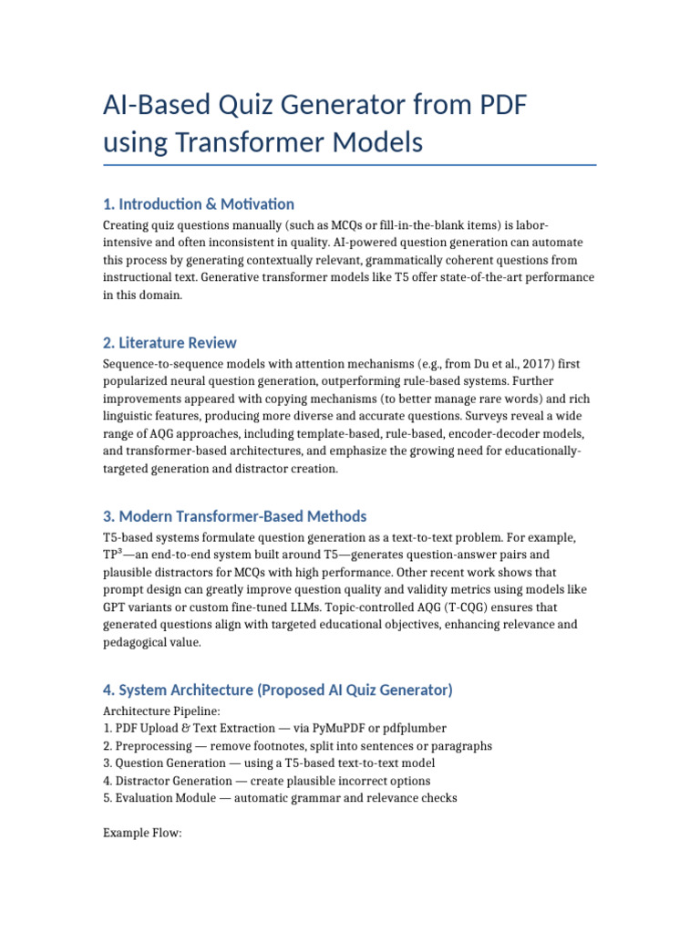 AI Quiz Generator Base Paper | PDF | Cognition | Cognitive Science