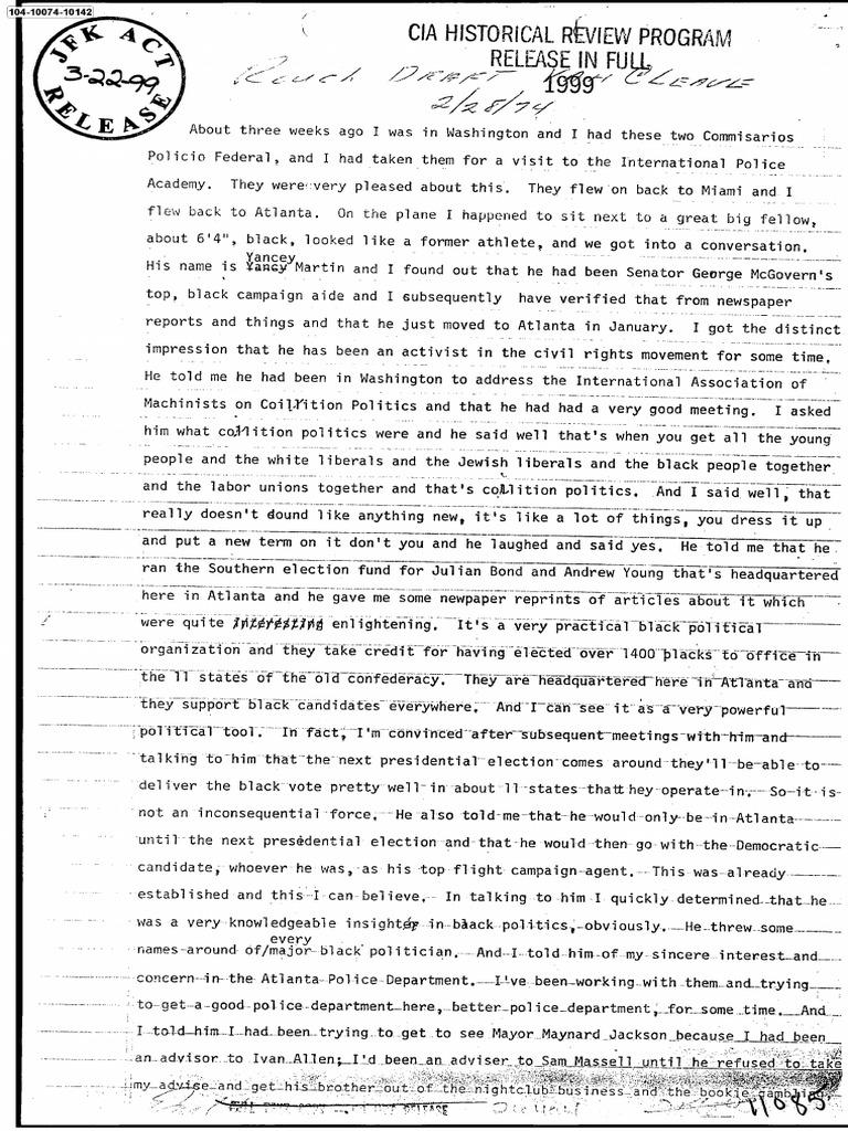 Rough Draft of A Paper Re 104-10074-10142 | PDF | Justice | Crime & Violence