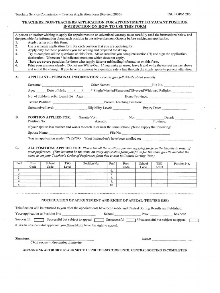 TSC Form 28 | PDF