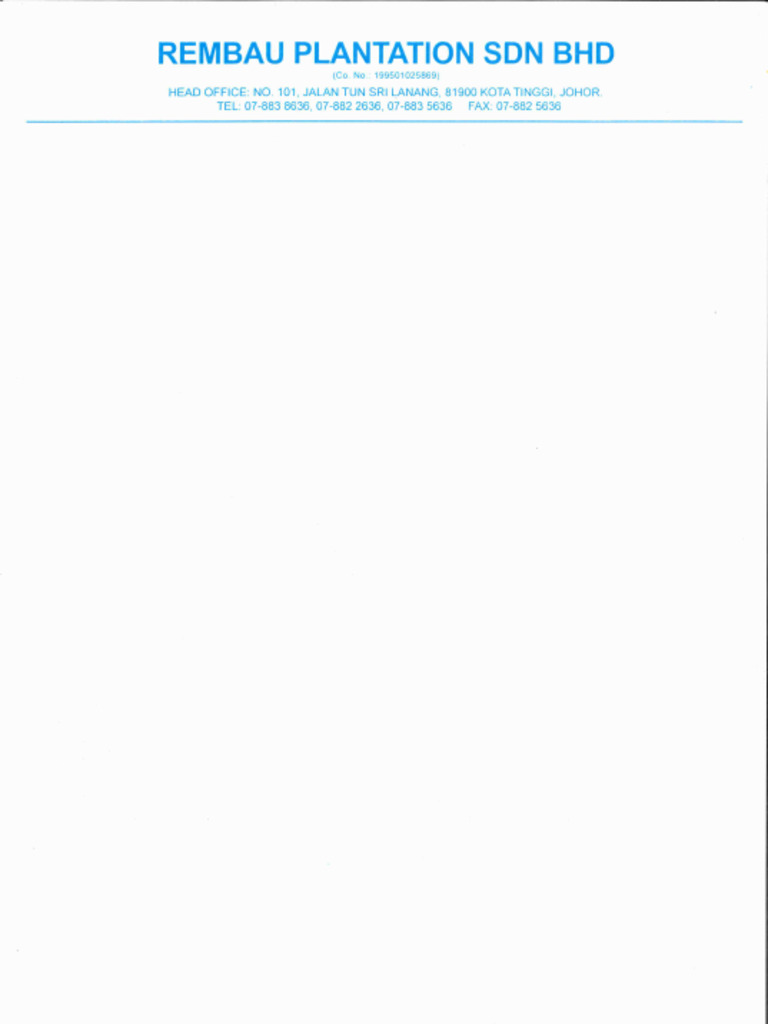 Letterhead - Rembau Plantation SDN BHD | PDF