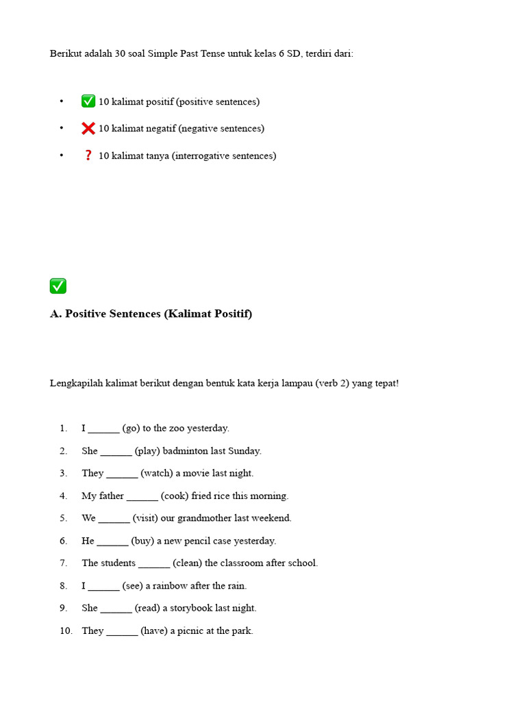 Soal Simple Past Tense Ghaisan | PDF