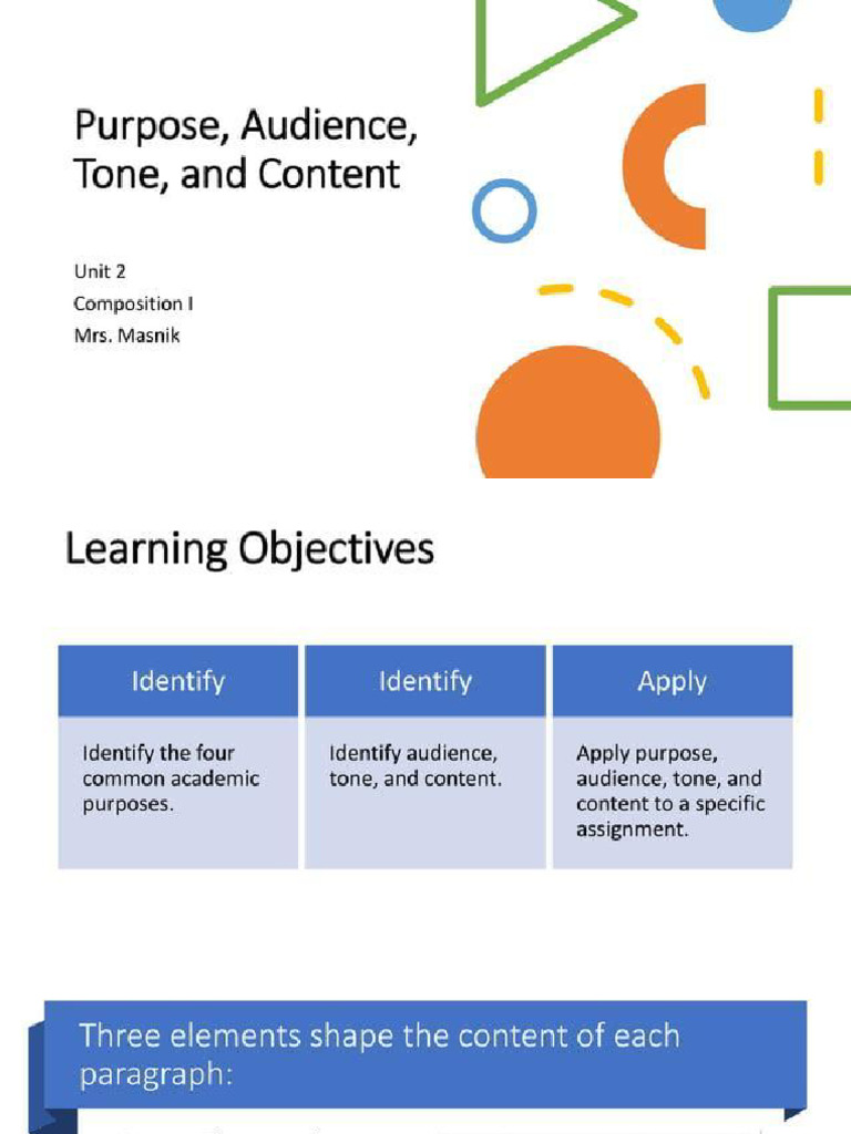 Writing Specific Purpose and Audience | PDF