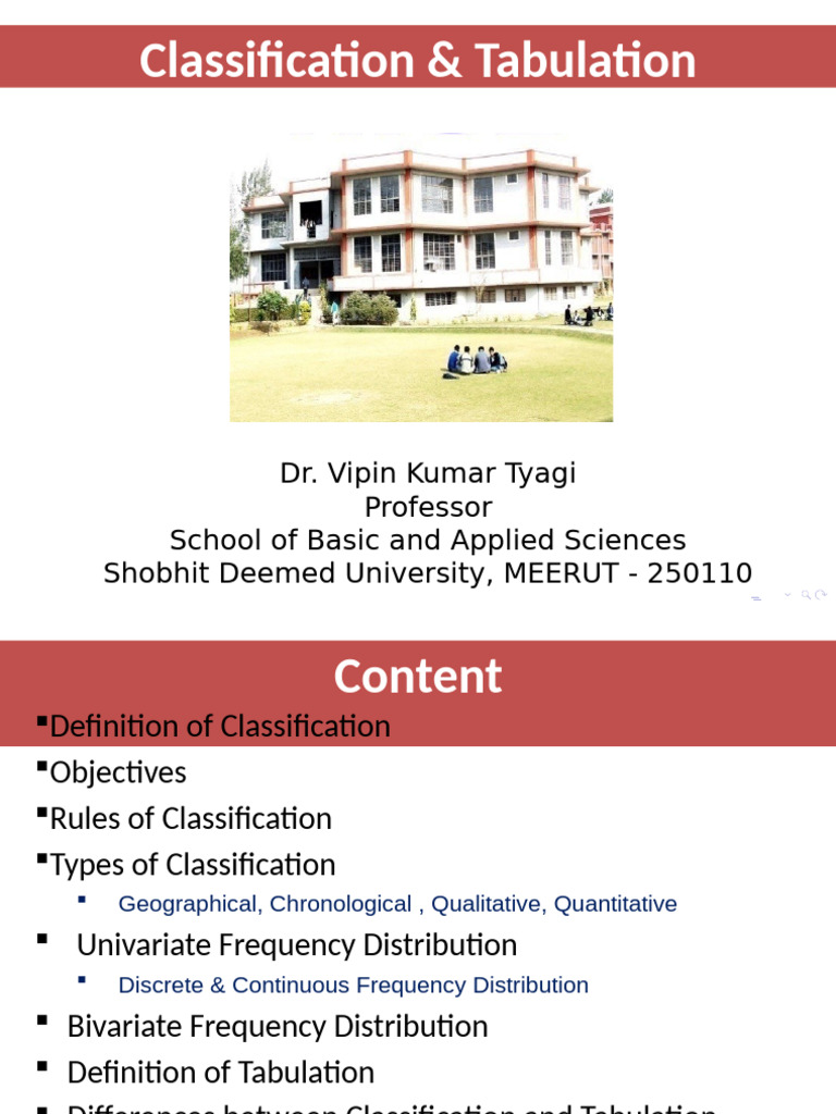 Classification & Tabulation (28.04.2020) | PDF