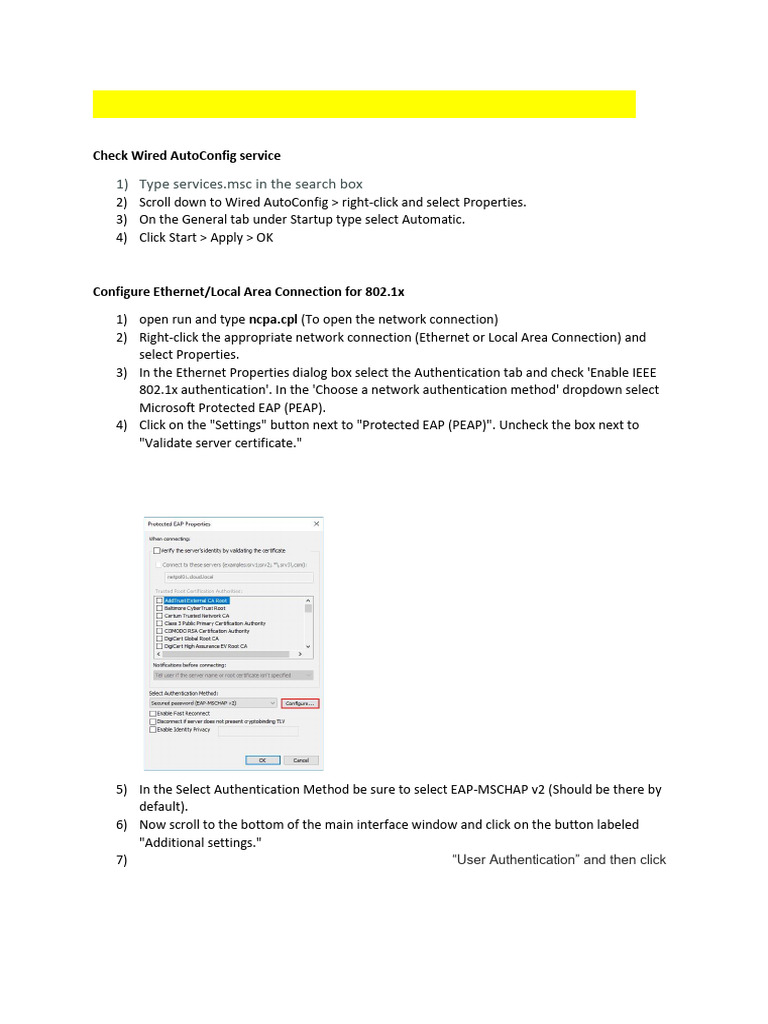802.1X Configuration | PDF