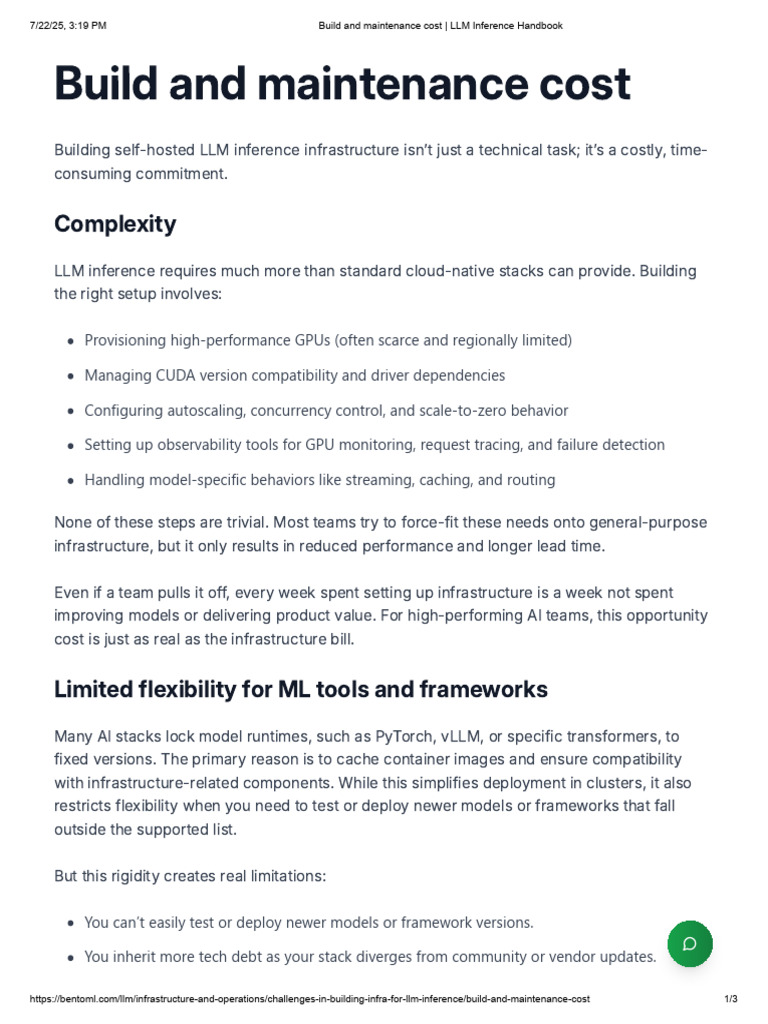 Build and Maintenance Cost - LLM Inference Handbook | PDF | Artificial Intelligence ...