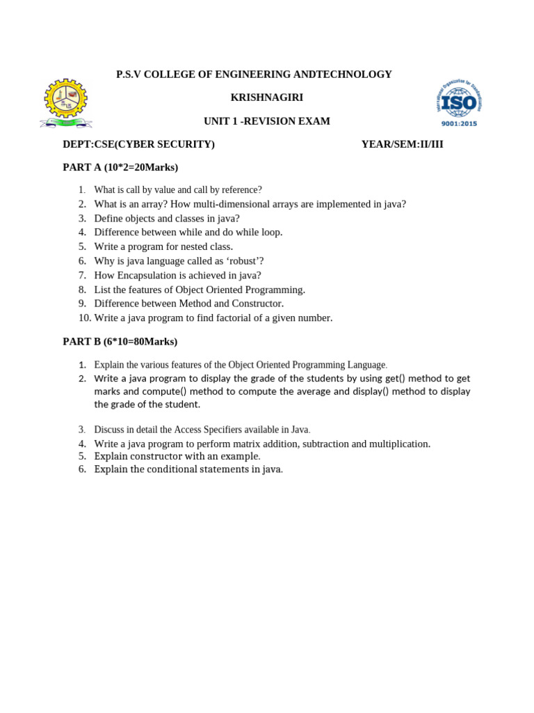 CSE Cyber Security Revision Exam Guide | PDF