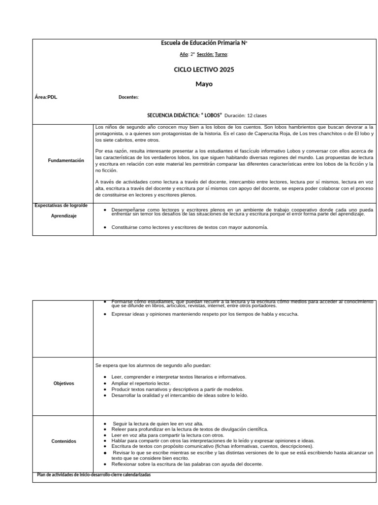 Secuencia Lobos 2° | PDF | Hueso | Esqueleto