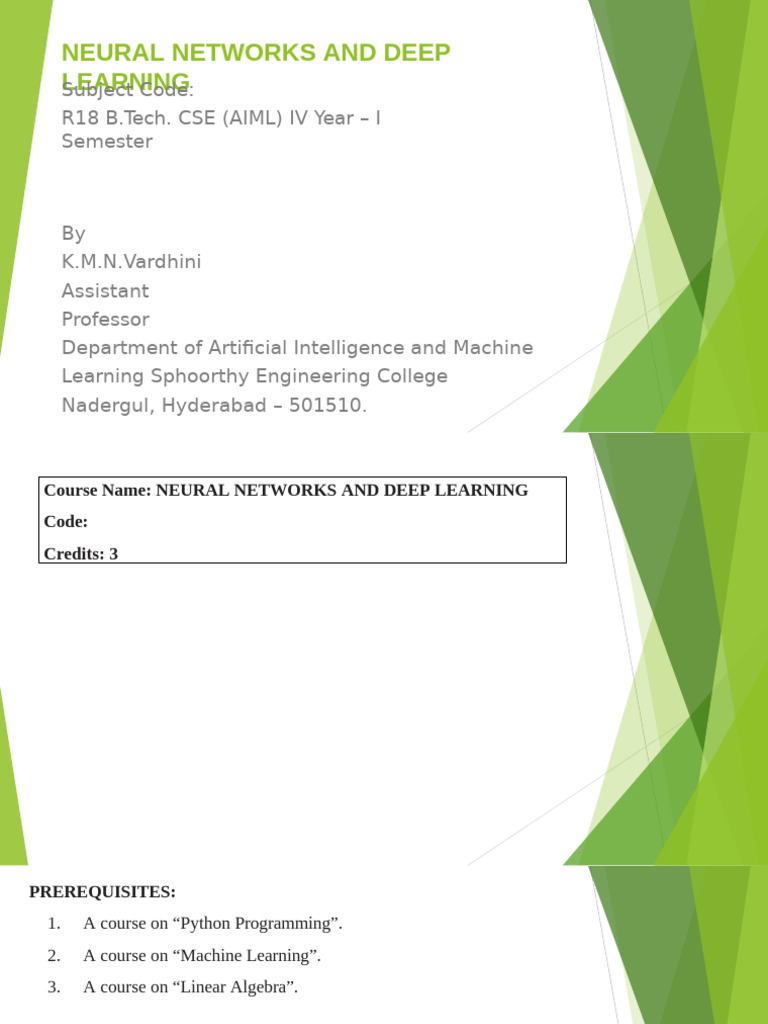 NN-DL Introduction Class | PDF | Deep Learning | Algorithms