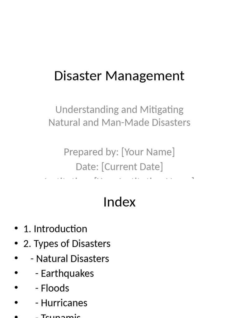Overview of Disaster Management Strategies | PDF | Natural Disasters ...