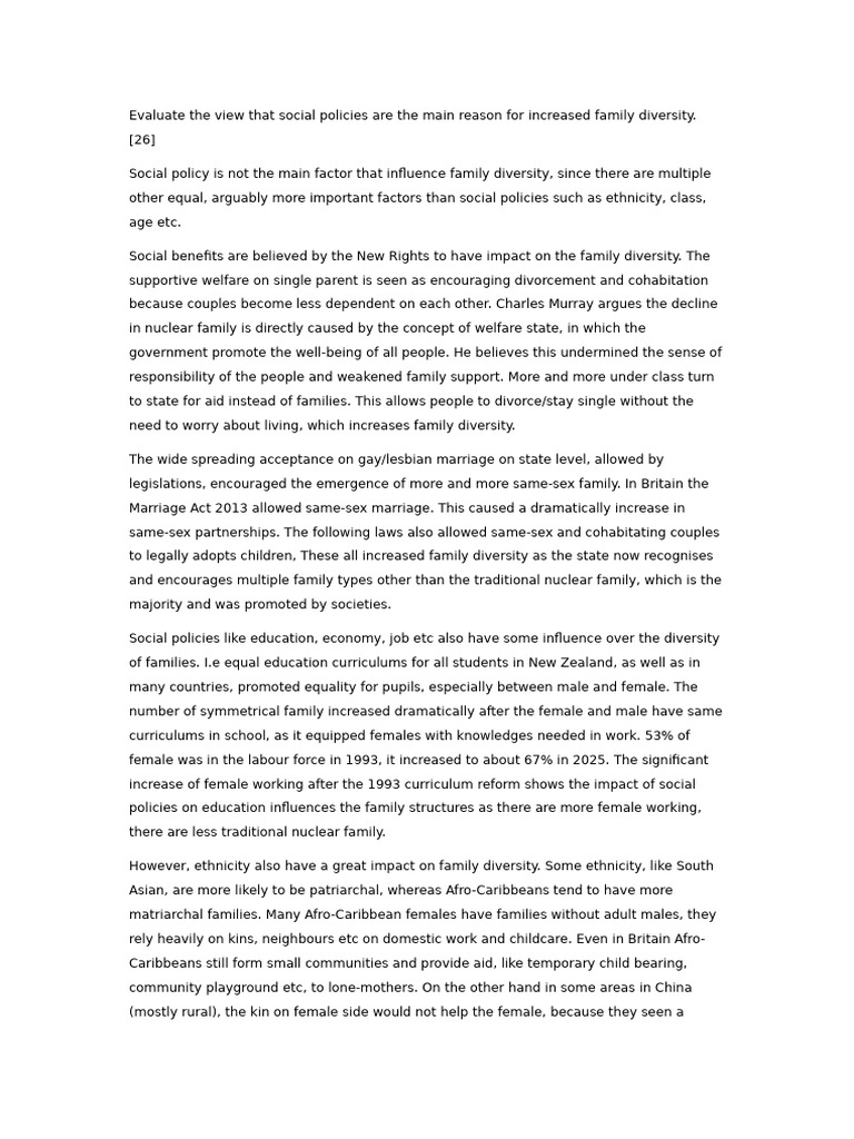 Factors Influencing Family Diversity | PDF | Family | Multiculturalism