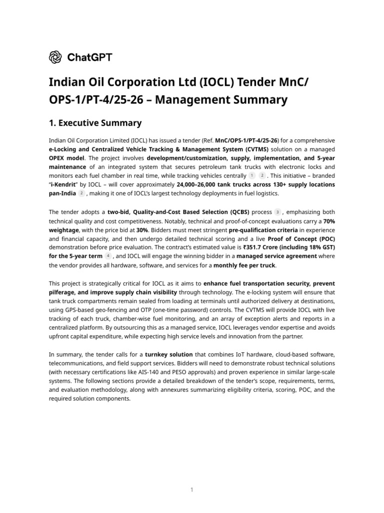 IOCL Tender for Vehicle Tracking System | PDF | Value Added Tax | Taxes