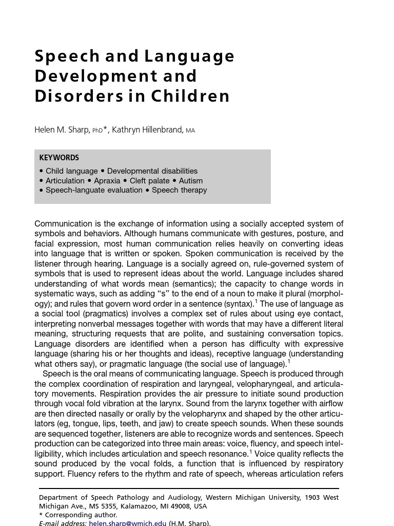 Child Speech and Language Disorders | PDF | Autism | Autism Spectrum