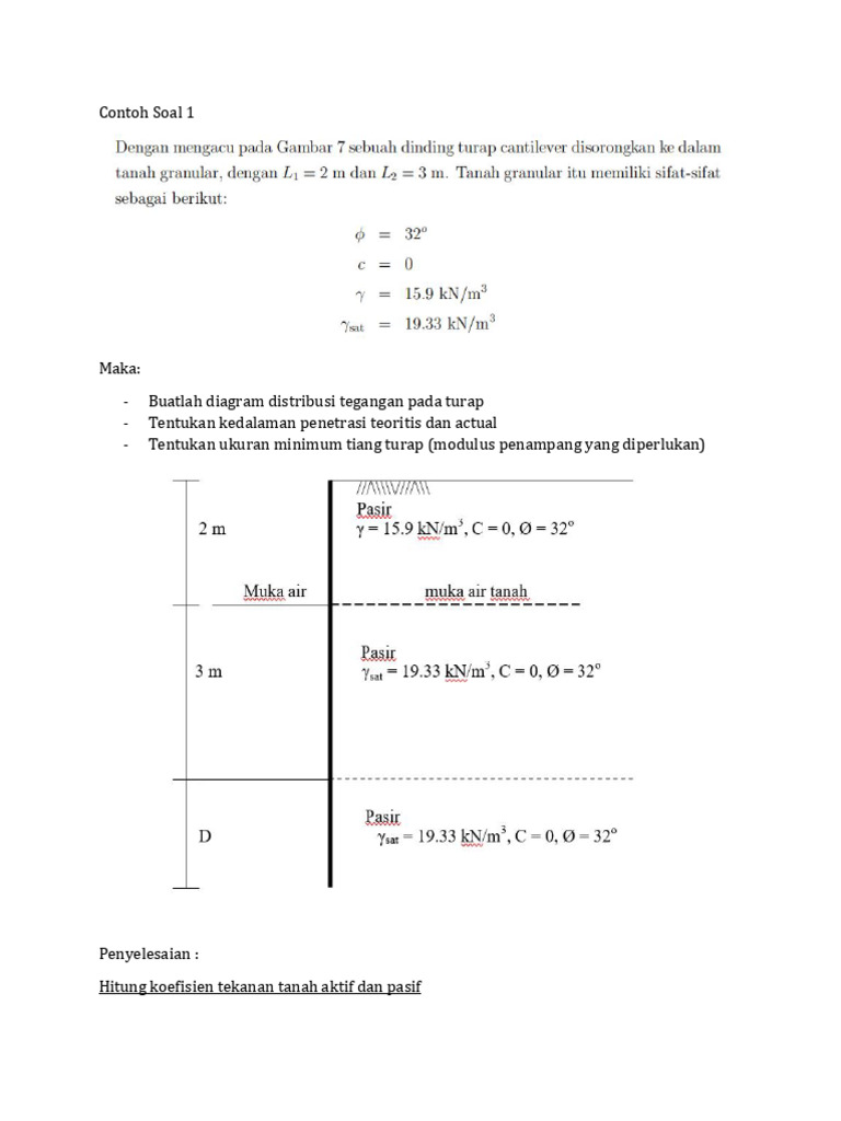 Contoh Soal Turap Part 2 | PDF
