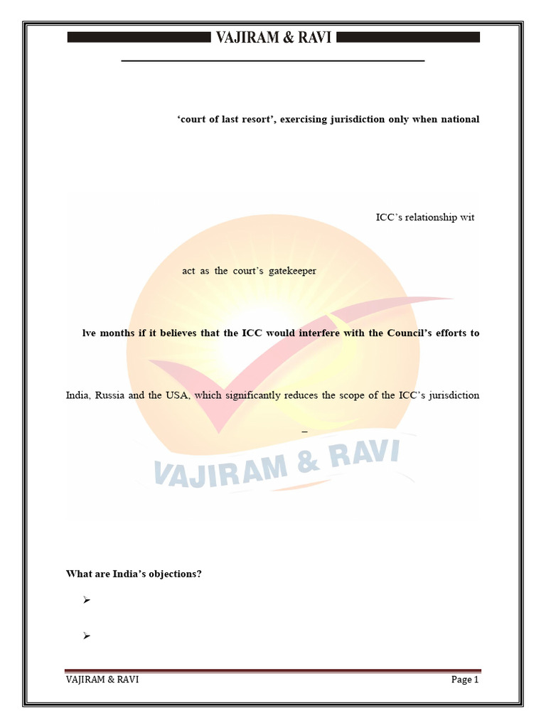 ICC and Human Rights: Overview & Critique | PDF | International ...