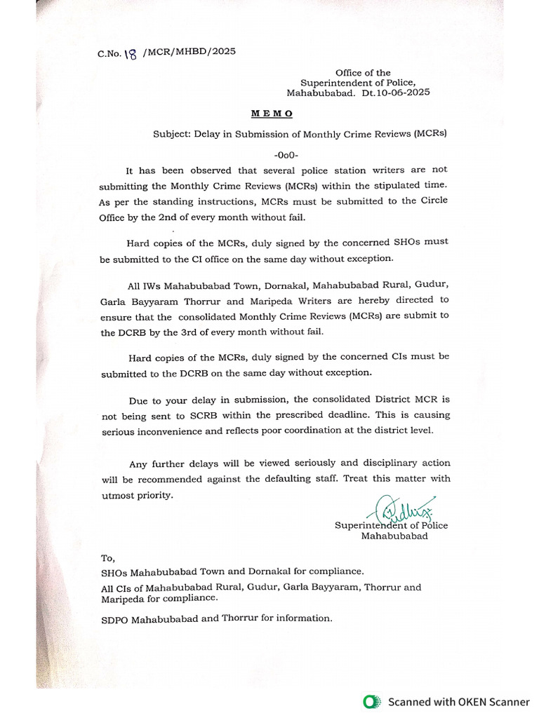 Memo MCR Signed | PDF