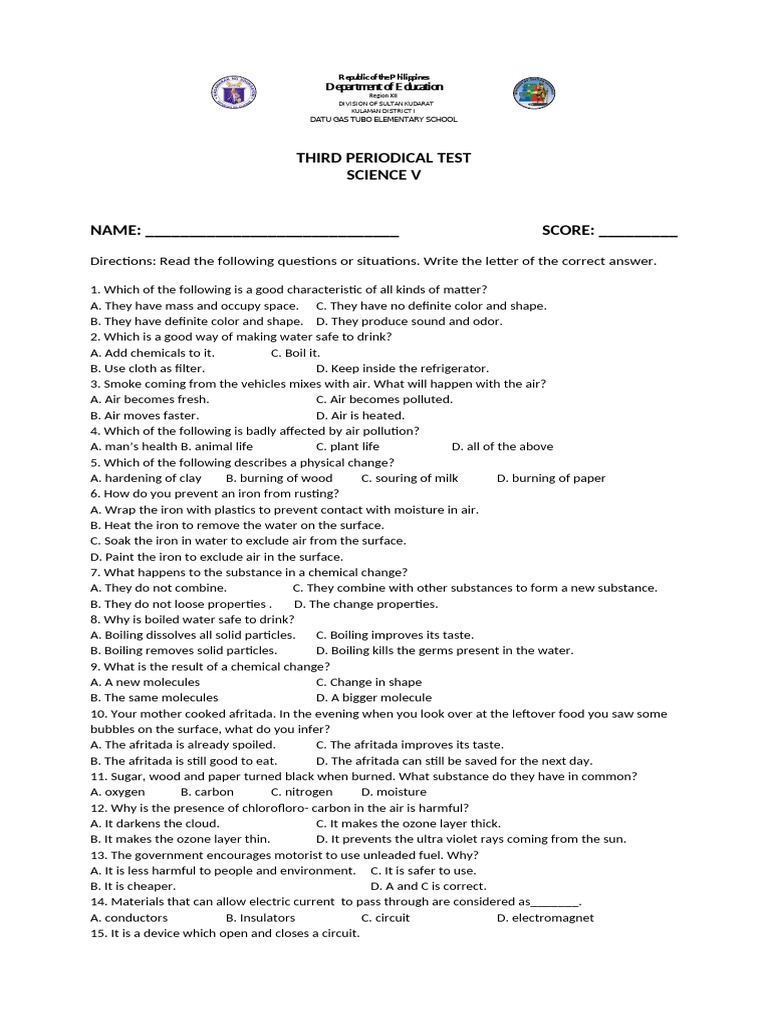 PT - Science 5 - Q3 | PDF | Electricity | Machines