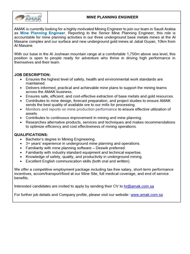 Mine Planning Engineer | PDF