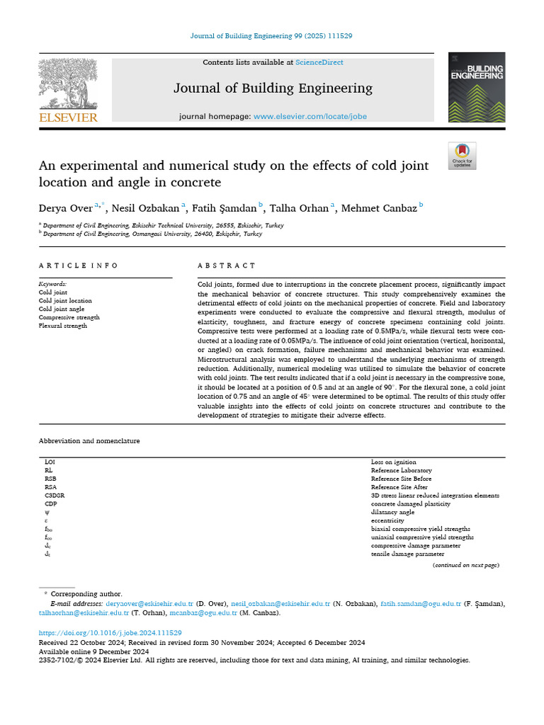 Effects of Cold Joint Location in Concrete | PDF | Deformation ...