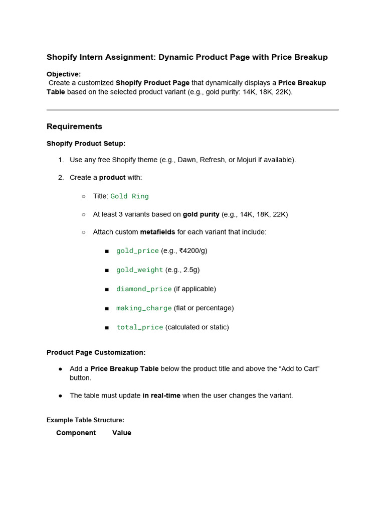 Shopify Intern Assignment | PDF