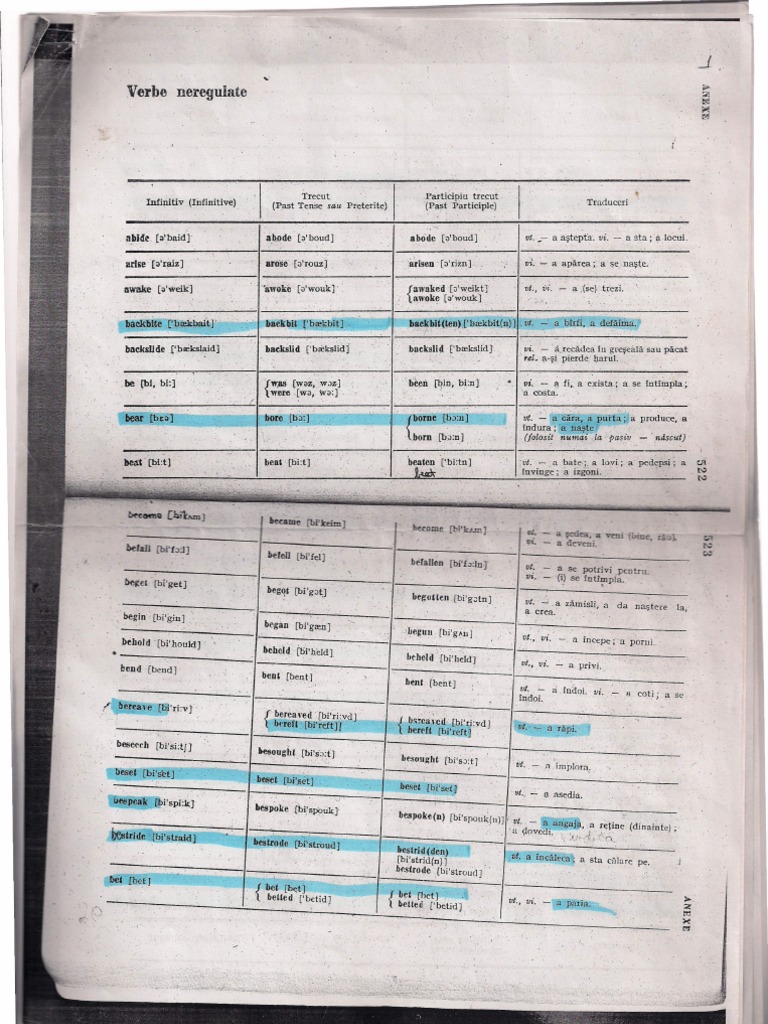 Verbs and Their Tenses in Romanian | PDF | Grammar | Language Mechanics