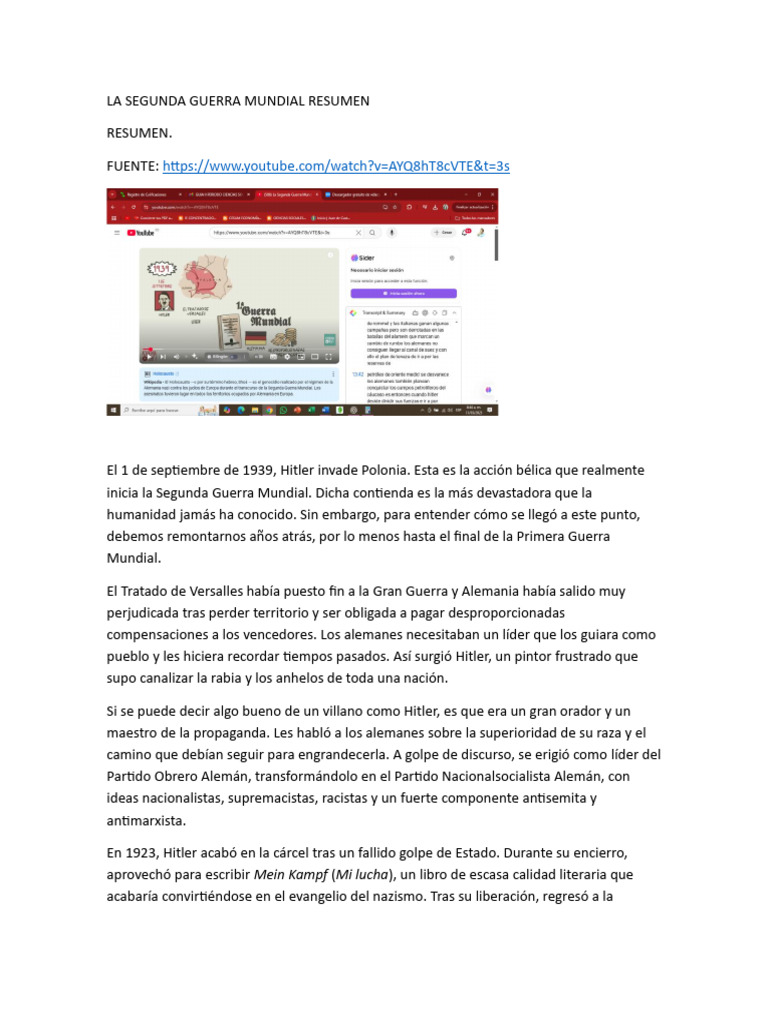 Resumen de la Segunda Guerra Mundial | PDF | Alemania nazi | Vichy Francia