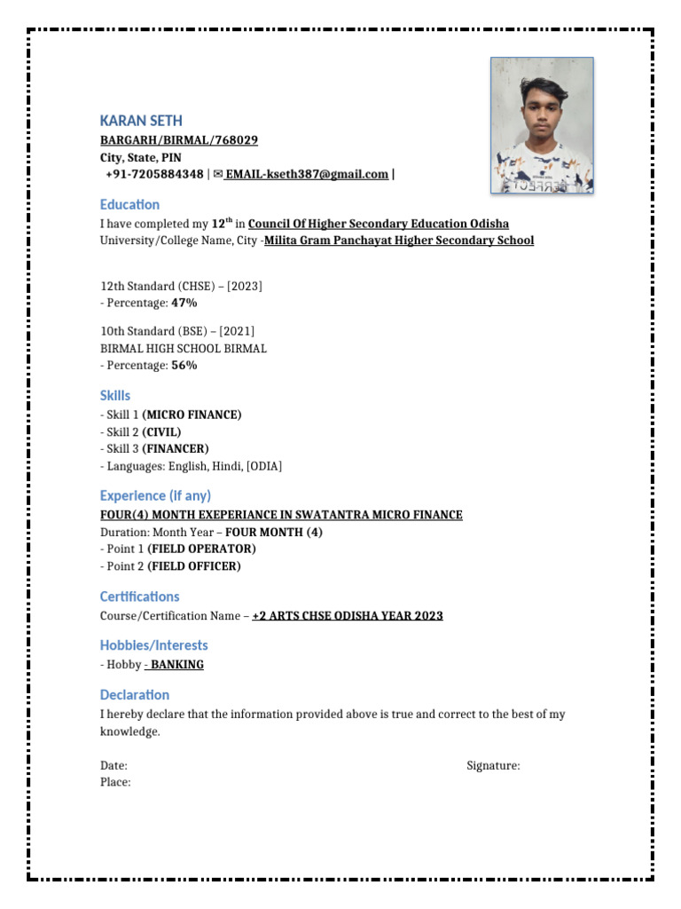 Resume (CV) Karan Seth | PDF