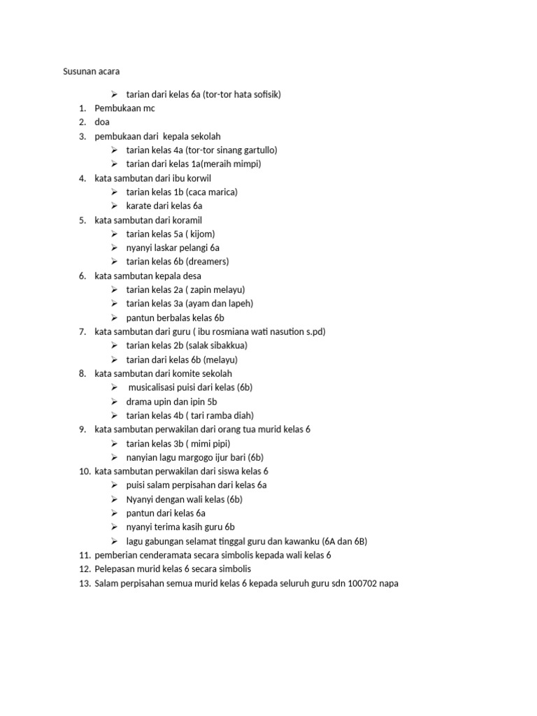 Susunan acara-1 | PDF