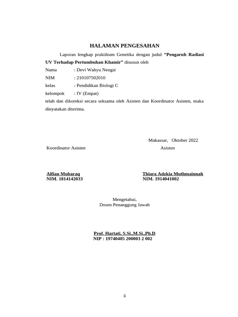 Pengaruh UV pada Pertumbuhan Khamir | PDF