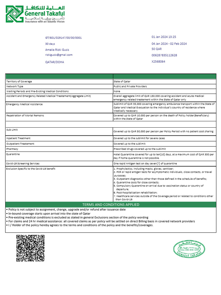 Policy_Certificate_0001 | PDF | Patient | Health Care