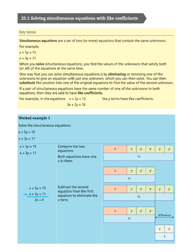 Simultaneous Equations NOTES - NEXTGEN | PDF