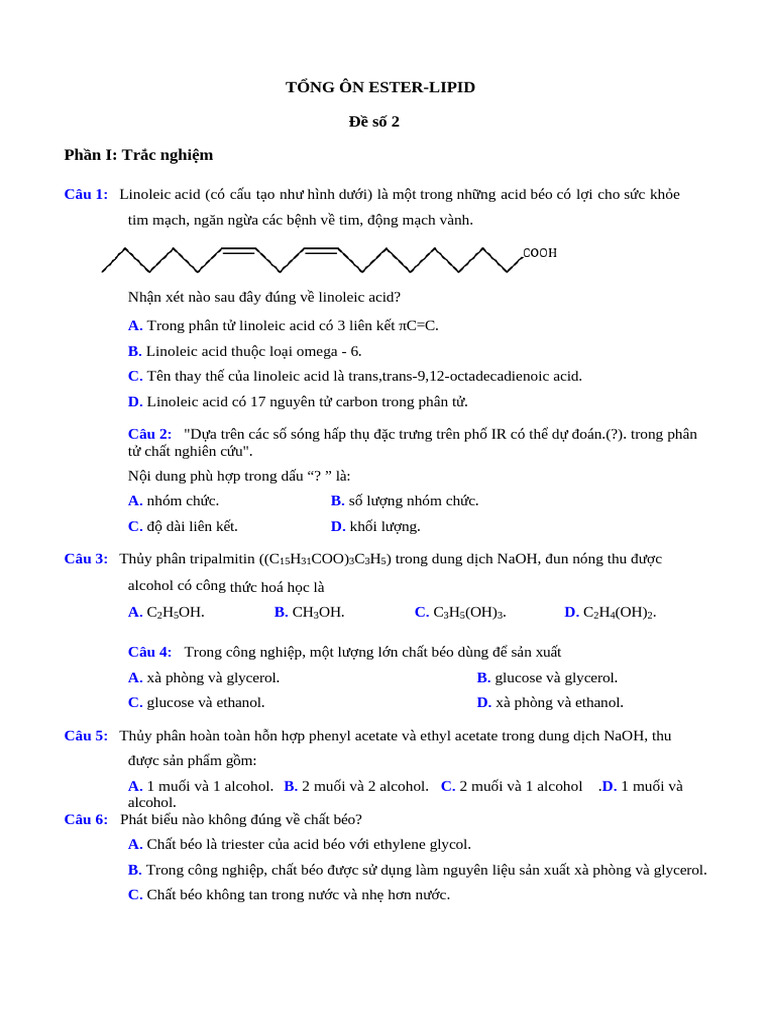 T NG Ôn Ester-Lipid de So 2 | PDF